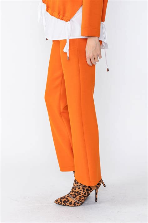 Orange Wide Leg Straight Pants Ic Collection