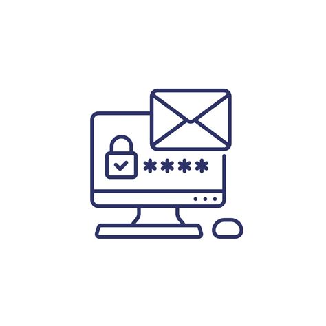 Mail Access And Authentication With Password Vector Line Icon 2396819