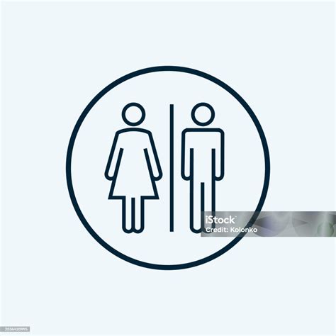 화장실 기호 화장실 아이콘입니다 화장실 욕실 남성과 여성의 상징입니다 Wc 절연선 픽토그램 화장실 표시에 대한 스톡 벡터 아트 및 기타 이미지 Istock