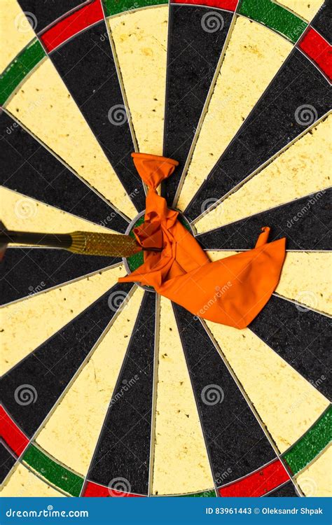 Dart A Dart Hits The Target And Breaks The Balloon Stock Image Image Of Occupational Online