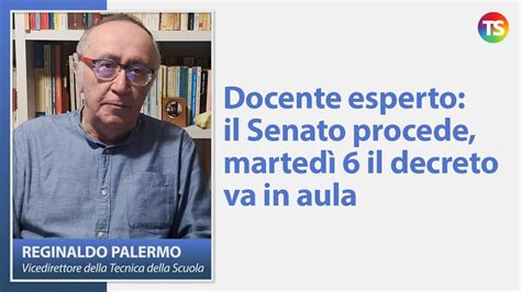Docente Esperto Il Senato Procede Martedì 6 Il Decreto Va In Aula