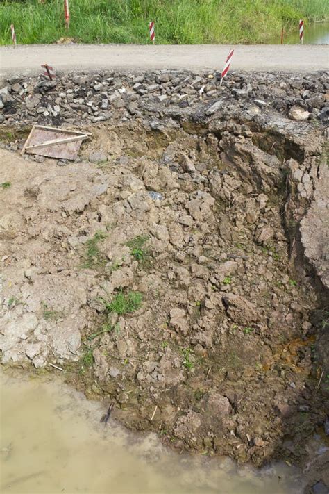 Soil Erosion Along The Road Stock Image Image Of Extreme Erosion
