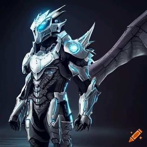 Sleek Space Dragon Armor With Silver Edges On Craiyon