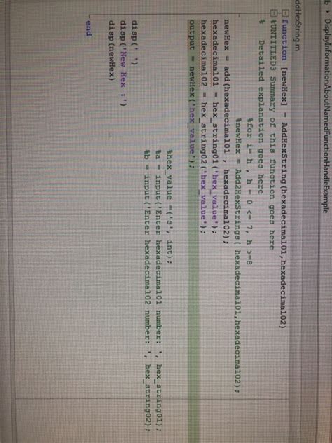 Solved Please Help Me Write A Matlab Function That I Could