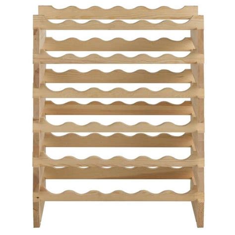 Angeles Home 36 Bottle Natural Stackable Wood Wobble Free Modular Wine