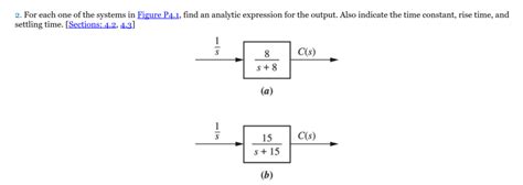 Solved 2 For Each One Of The Systems In Figure P41 Find