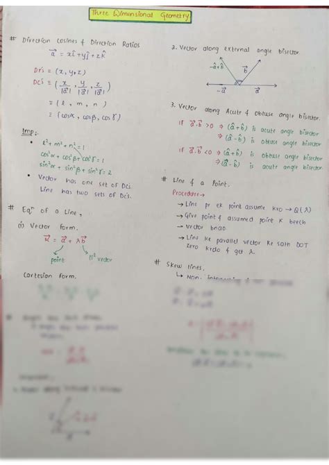 Solution 3d Geometry Class 12 Maths Short Notes For Jee Neet A Nd