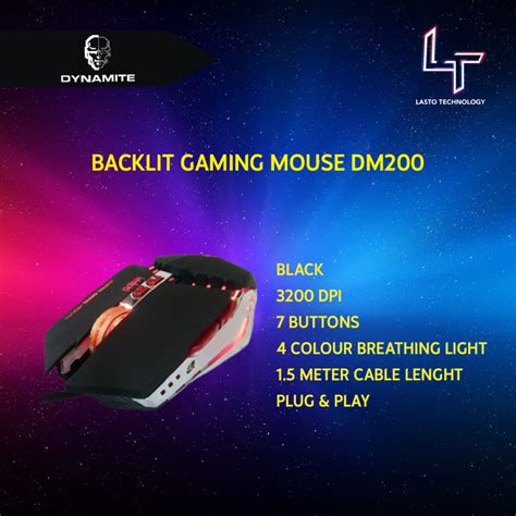 Dynamite Backlit Gaming Mouse Dm 200 Shopee Malaysia