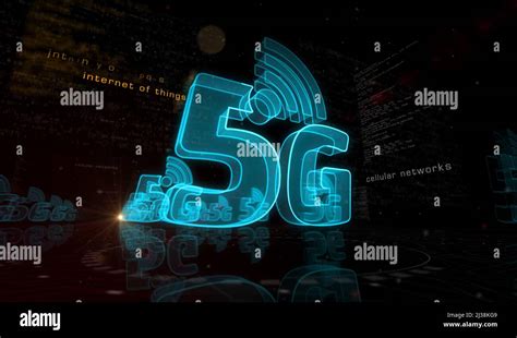 5g High Speed Mobile Phone Communication And Iot Network Symbol Digital Concept Network Cyber