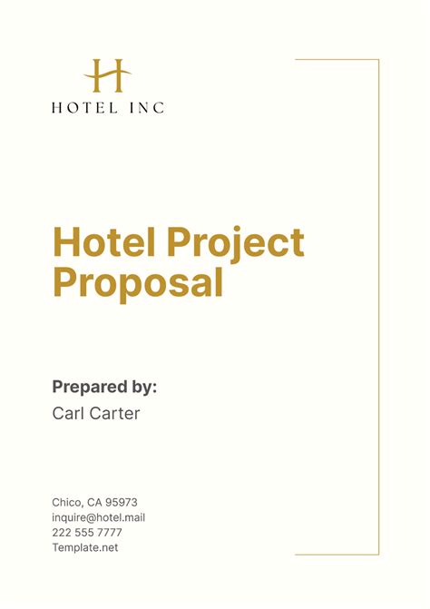 Free Hotel Project Proposal Template To Edit Online