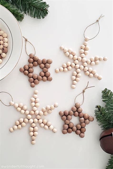 Diy Wood Bead Ornaments A Wonderful Thought Christmas Crafts Diy