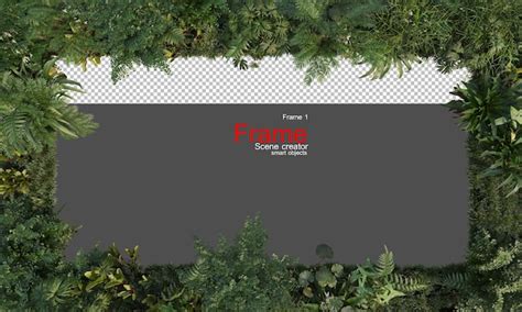 다양한 종류의 열대 식물 프레임 프리미엄 Psd 파일