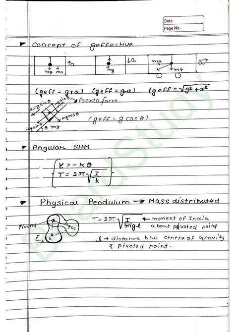 Ncert Class 11 Physics Chapter 13 Oscillations Notes Pdf Handwritten And Short Notes