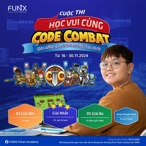 Funix Phát động Cuộc Thi ‘học Vui Cùng Code Combat Chào Mừng 2011 Học Trực Tuyến Cntt Học
