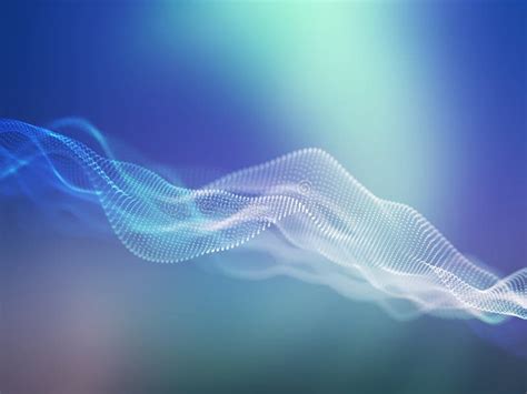 3d Abstract Network Communications Background With Flowing Particles Stock Illustration