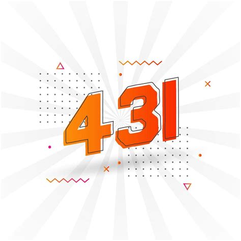 431 Number Vector Font Alphabet Number 431 With Decorative Element