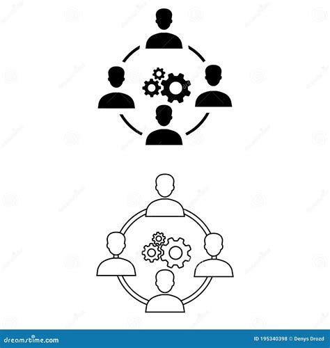 Business Collaborate Icon Vector Set Communication Illustration Sign