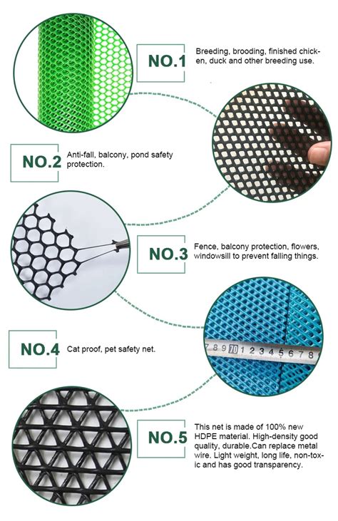 Plastic Poultry Chicken Aviary Cage Netting Plastic Mesh Plastic Flat