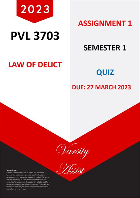Pvl3703 2023 Mcq Quiz Semester 1 Assignment 1 Due 27 March