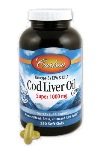 Carlson Cod Liver Oil 1000 mg Softgels, 250 CT - Dillons Food Stores