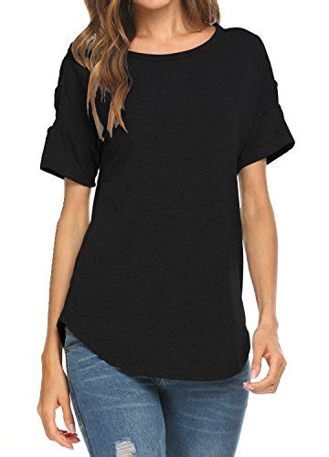 Bluetime Womens Cold Shoulder Criss Cross Tops Short Sleeve Summer