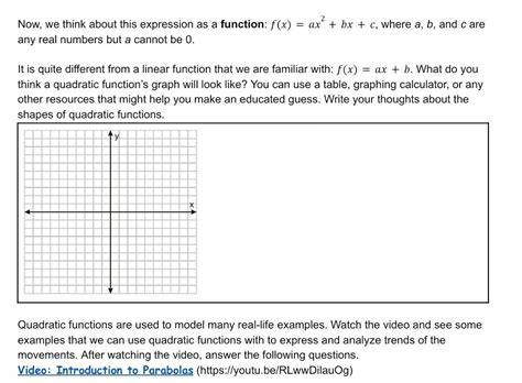 solved now we think about this expression as a function f x ax 2 bx