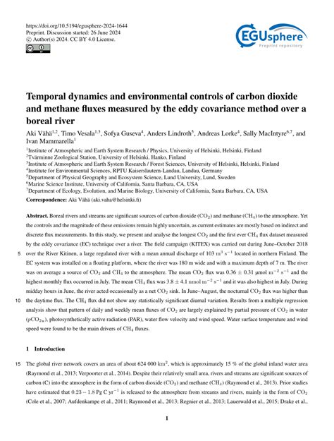Pdf Temporal Dynamics And Environmental Controls Of Carbon Dioxide And Methane Fluxes Measured