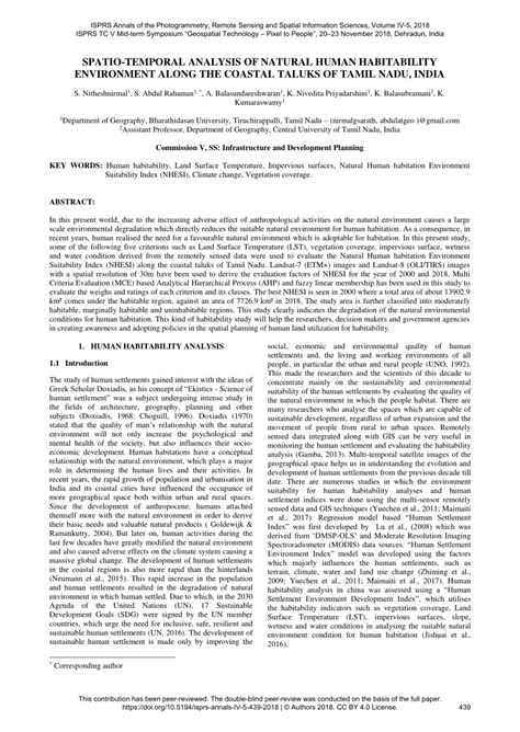 Pdf Spatio Temporal Analysis Of Natural Human Habitability Environment Along The Coastal