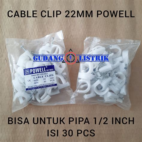 Klem Cekak Clip Kabel Sadel Paku Beton No 22 Powell Klip Pipa 1 2 Inch