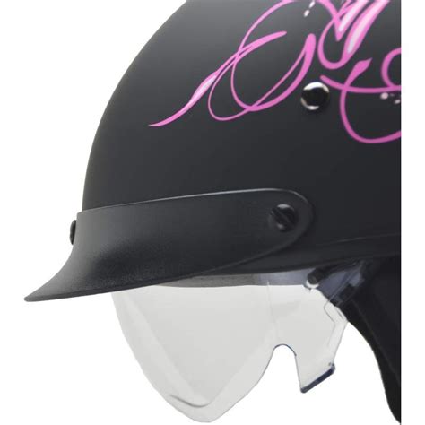 Vega Helmets Half Size Warrior Motorcycle Helmet Clear Shield Vega