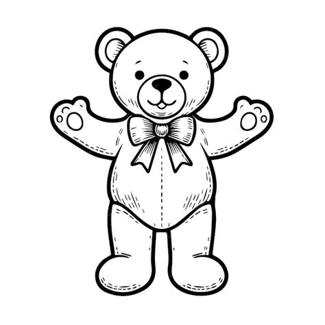 Free Vector Teddy Bear Outline Drawing Premium Ai Generated Vector