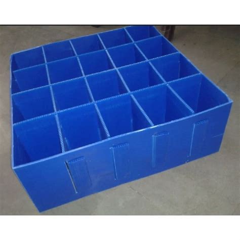 Blue 40kg Polypropylene Partition Box Outer Dimension Lxwxh