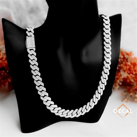 Moissanite Cuban Chain Woman Etsy