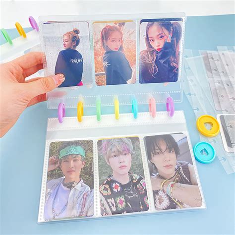 6090120 포켓 투명 카드 보관함 신용 은행 카드 사진 앨범 소지자 티켓 주최자 패키지 컬렉션 데스크 액세서리 및 주최자