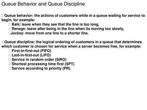 Ppt Queueing Models And Systems Analysis And Simulation Tools Powerpoint Presentation Id