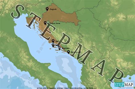 Stepmap Route Kroatien Landkarte Für Kroatien