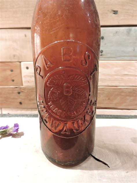 Vintage Pabst Milwaukee Amber Beer Bottle Embossed Pabst Beer Bottle