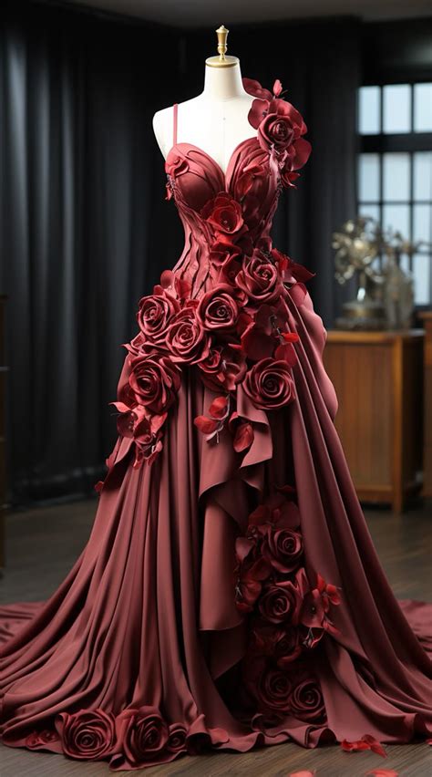 Dress With Roses Ball Dresses Beautiful Dresses Fashion Gowns