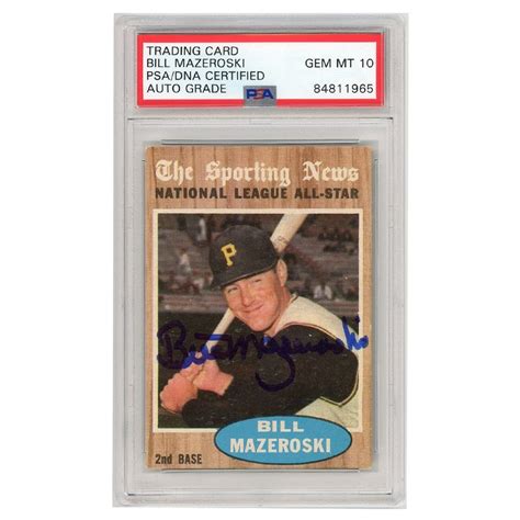 Bill Mazeroski 1962 Topps National League All Star Autograph Card 391