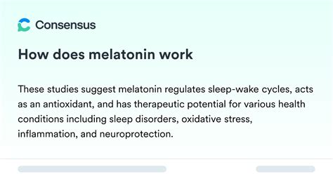 How Does Melatonin Work Consensus Academic Search Engine