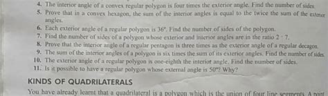 4 The Interior Angle Of A Convex Regular Polygon Is Four Times The Exter