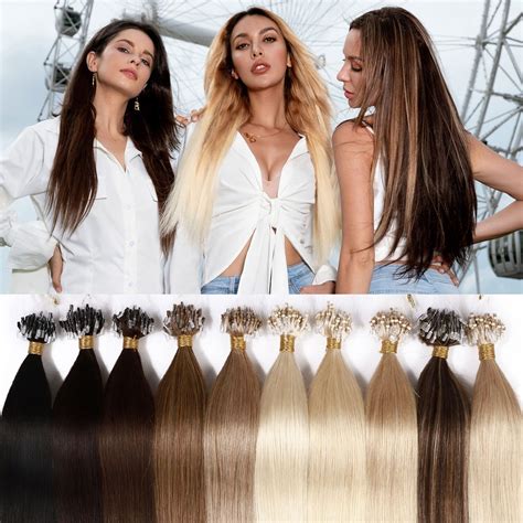 Hot Loop Micro Ring Link Hair Extensions Russian Real Human Hair Micro