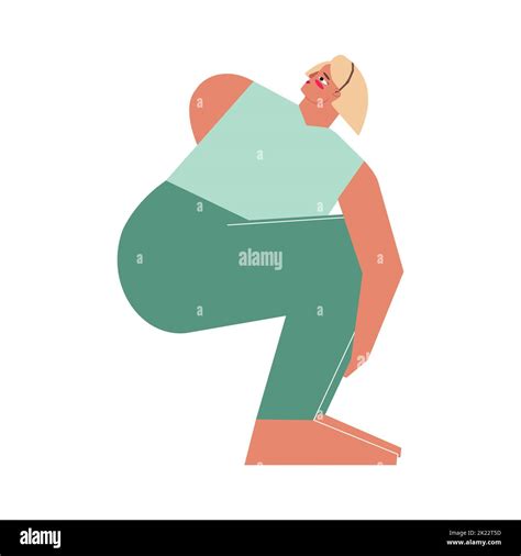 Vector Isolated Illustration With Flat Female Character Sportive Woman