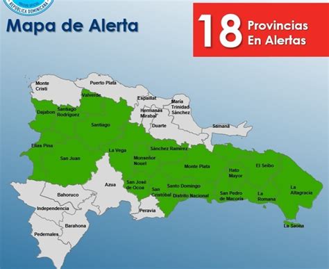 El Coe Mantiene 18 Provincias En Alerta Verde Por Efectos Indirectos De