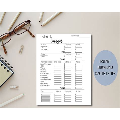Monthly Financial Planner Printable Printable Word Searches