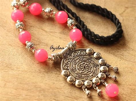 Ethnic Pink Statement Artisan Handmade Necklace At ₹2450 Azilaa