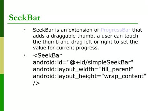 Seekbar In Android Ppt