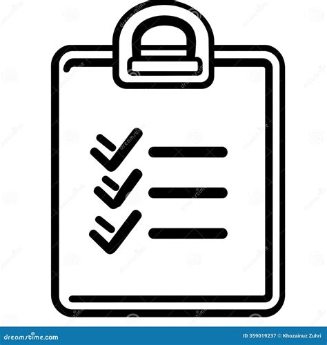 Simple Black Vector Icon Of A Checklist On A Clipboard For Task Management Stock Illustration