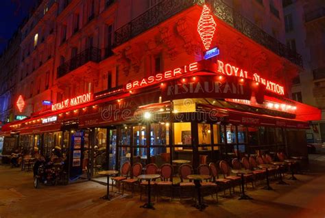 The Traditional French Cafe Brasserie Royal Nation At Nightit Is