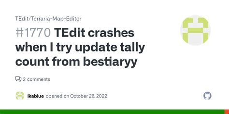Tedit Crashes When I Try Update Tally Count From Bestiaryy · Issue